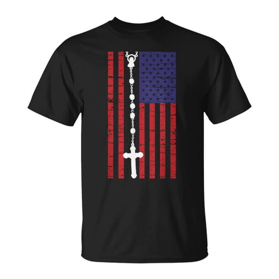 American Flag Rosary Catholic TShirt - Walmart.com