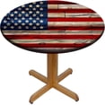 American Flag Round Fitted Table Cover, 4th of July Independence Day ...