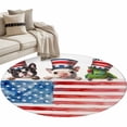 American Flag Round Rug 4ft Washable Circle Entryway Rugs Non Slip ...