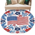 American Flag Round Rug 7ft Washable Circle Rugs Non Slip 4 of July ...