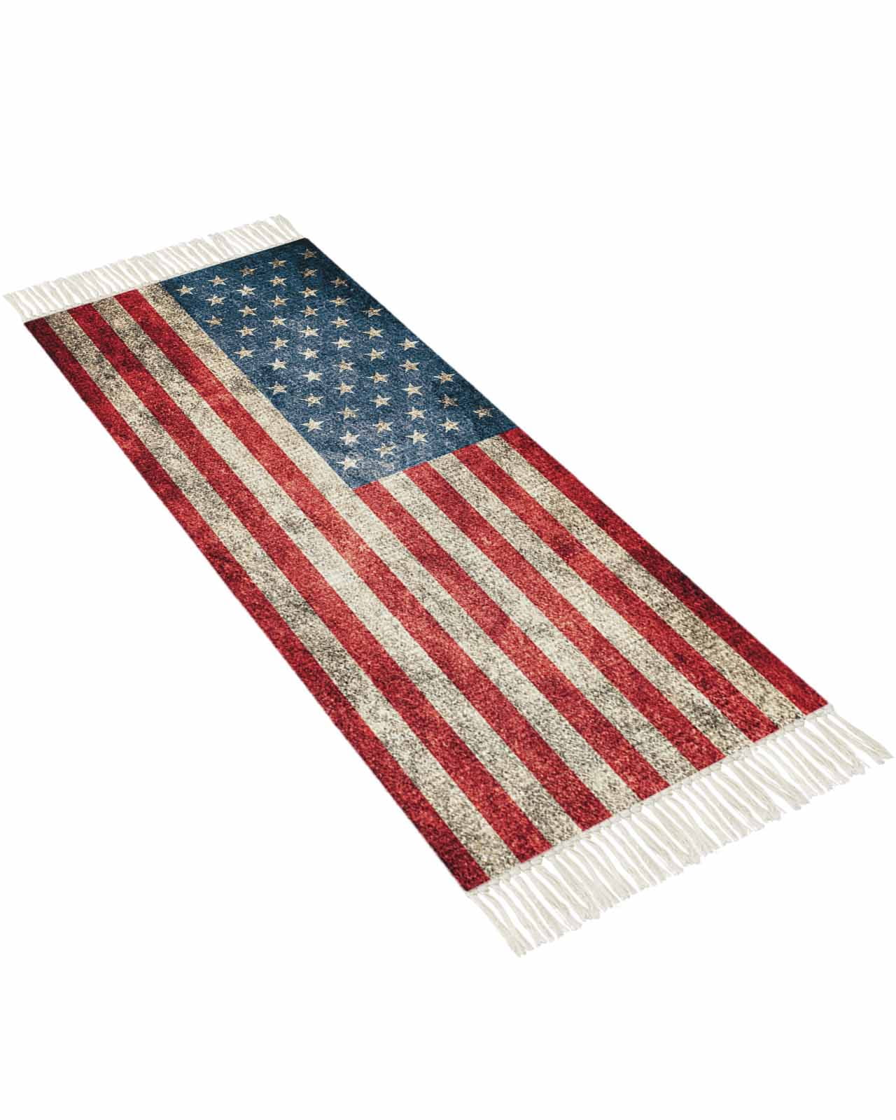 American Flag Rugs for Entryway 2'x5', Laundry Room Rug Washable Woven ...