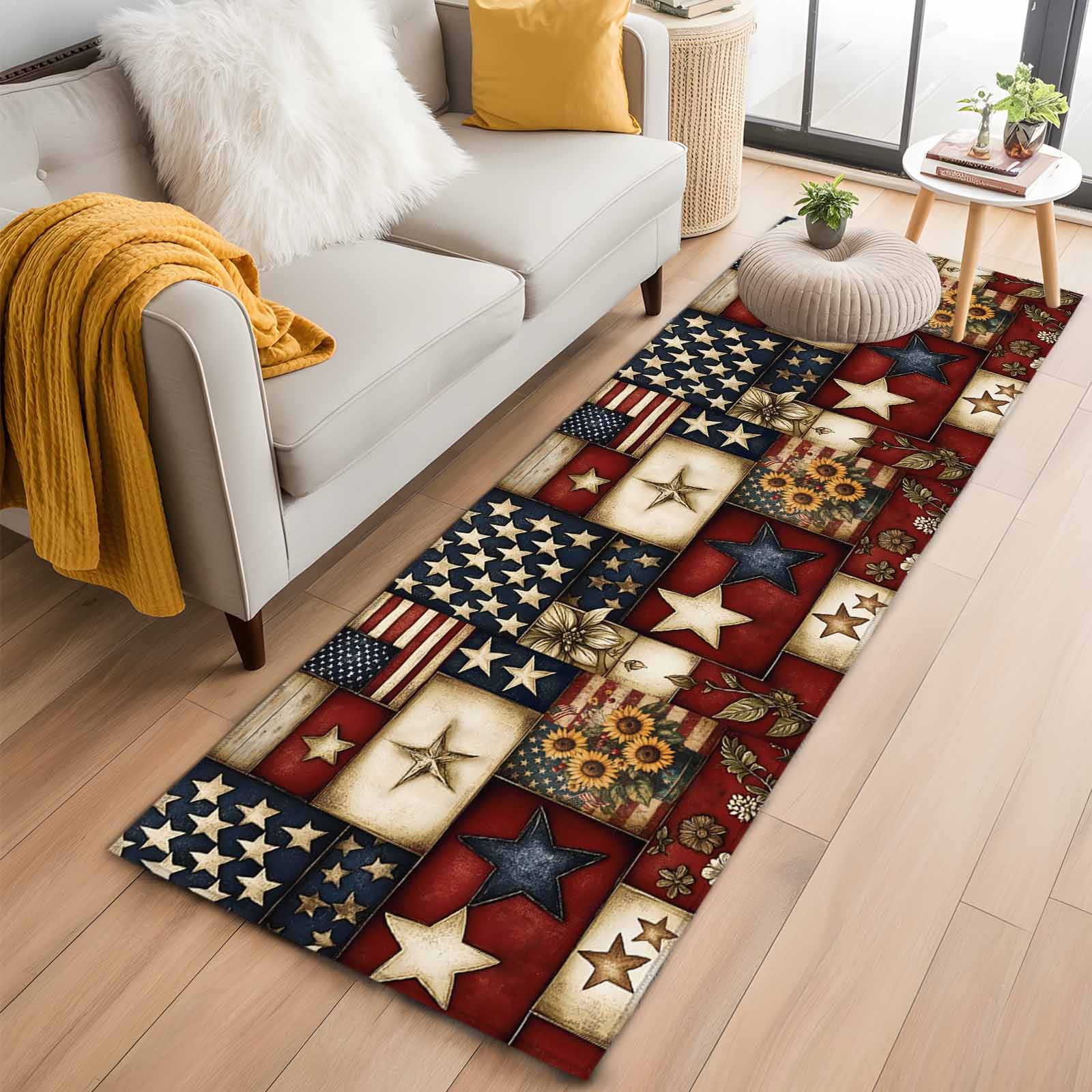 American Flag Runner Rug 2x6 FT,Non Slip Hallway Rugs,Texas Star ...