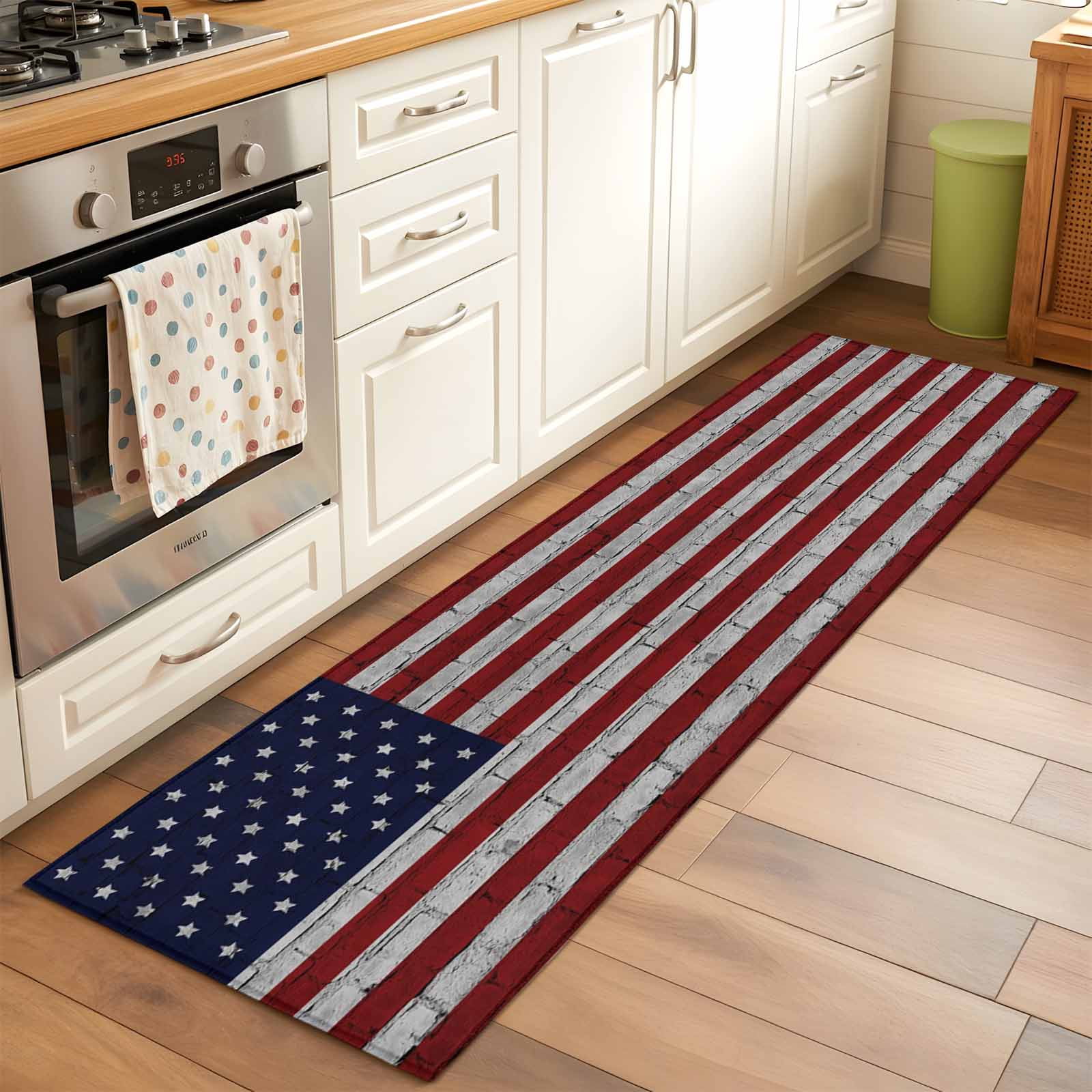 American Flag Runner Rugs 2x6 ft Vintage Brick Wall Star Red Blue ...