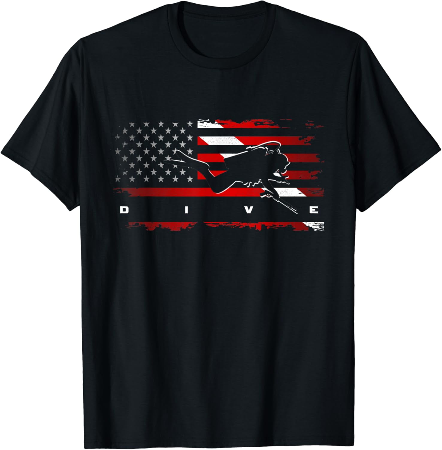 American Flag Scuba Diving Apparel - Scuba Diving T-Shirt - Walmart.com