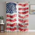 American Flag Semi Sheer Curtains 108 Inch Length 2 Panels Set, Rustic ...