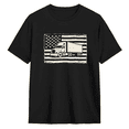 American Flag Semi Truck Retro Graphic Tee for Men, Witty Road Trip ...