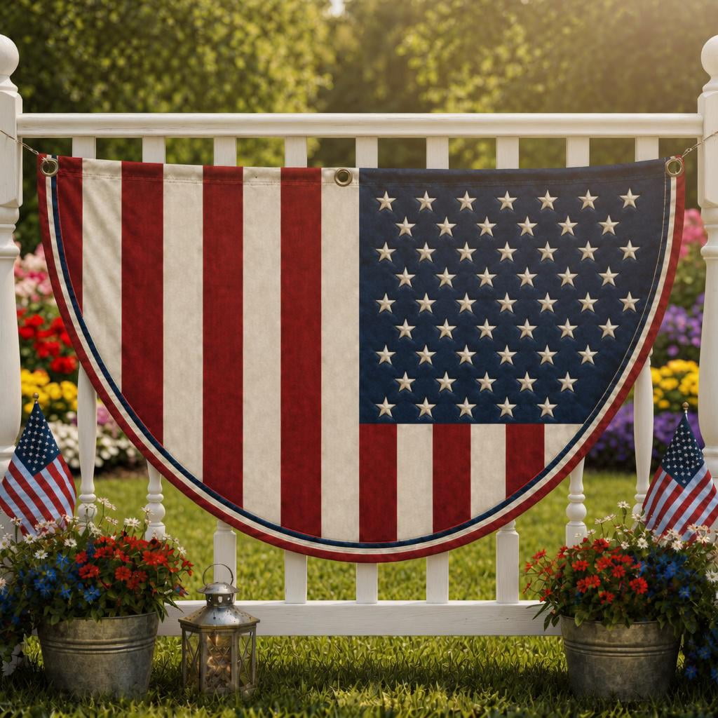 American Flag Semicircle Fence Flag, Patriotic USA Outdoor Flag, Fourth ...