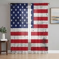 American Flag Sheer Curtains 72 Inch Length 2 Panels Set, Independence ...