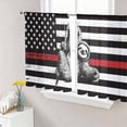 American Flag Sheer Curtains for Living Room Bedroom Cute Sloth Star ...
