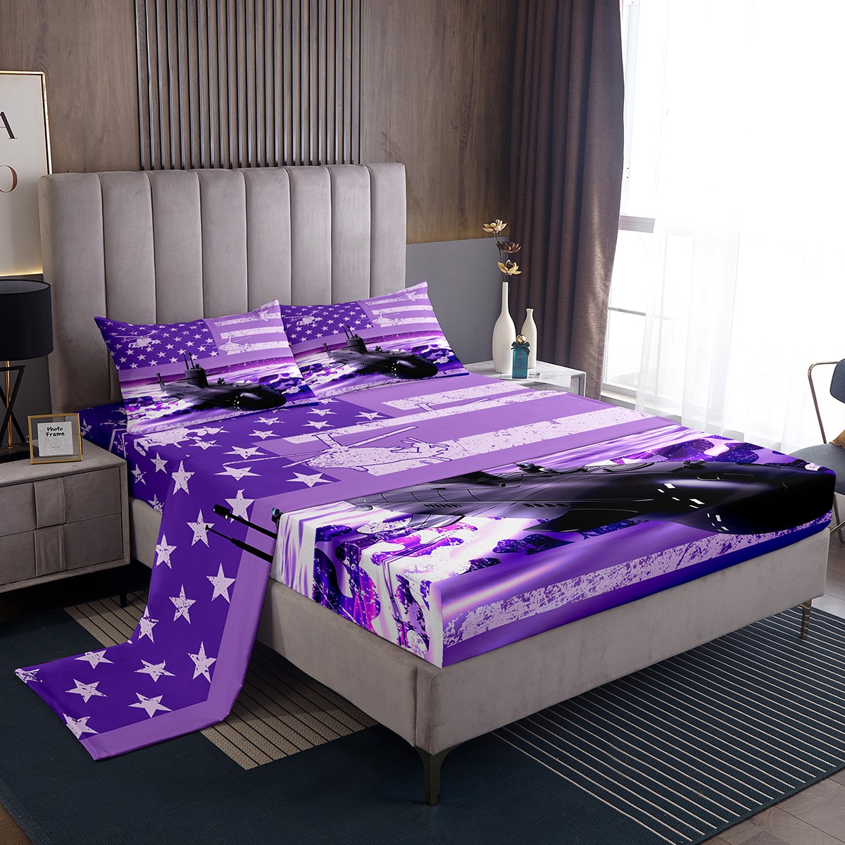 American Flag Sheets Camo Aircraft Sheet Set Vintage Retro Stars And ...