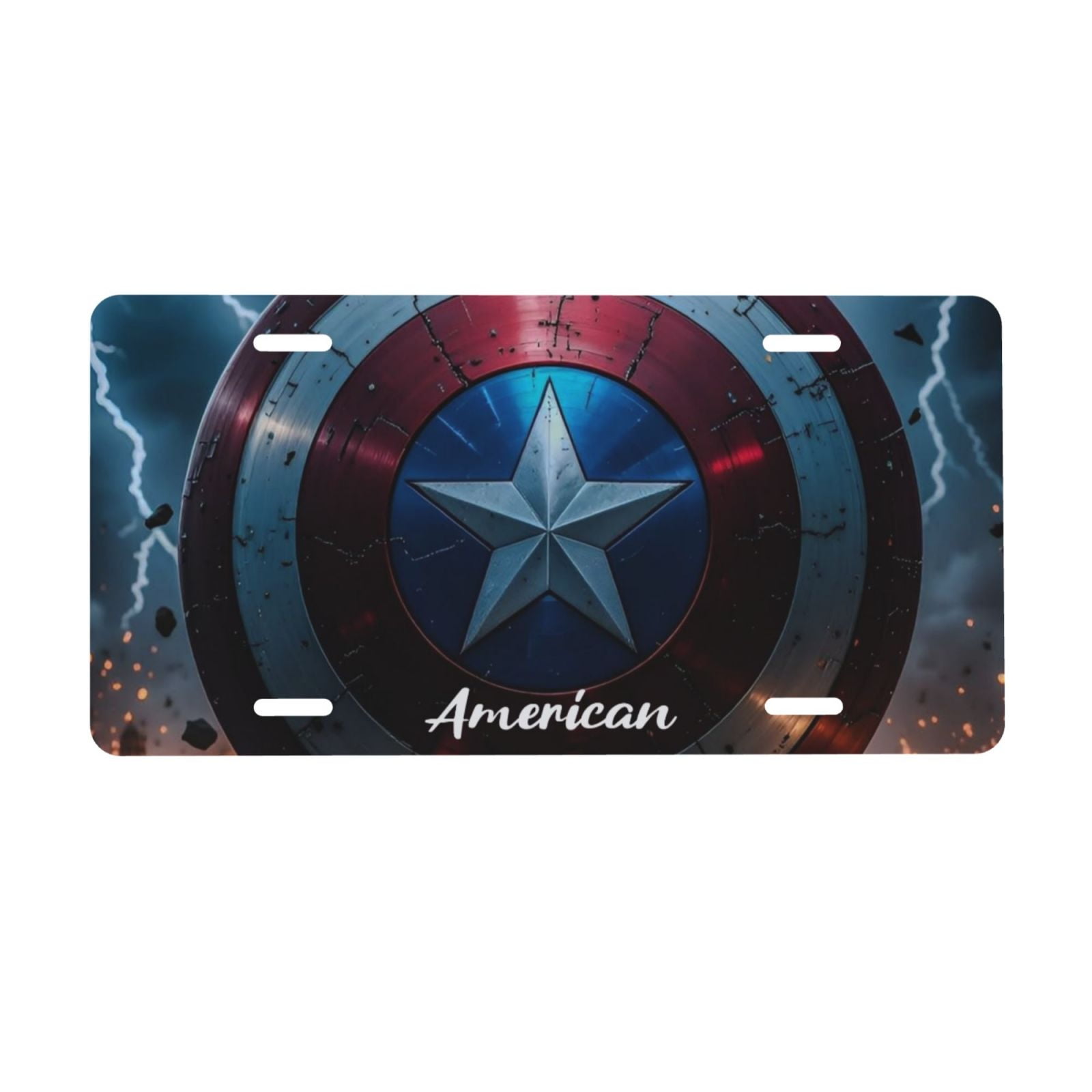 American Flag Shield License Plate, Car Front License Plates With 4 ...