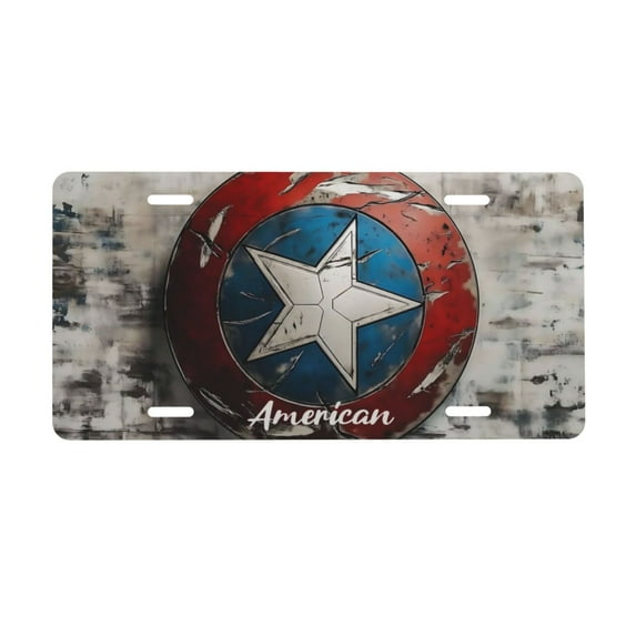 American Flag Shield License Plate, Car Front License Plates With 4 ...
