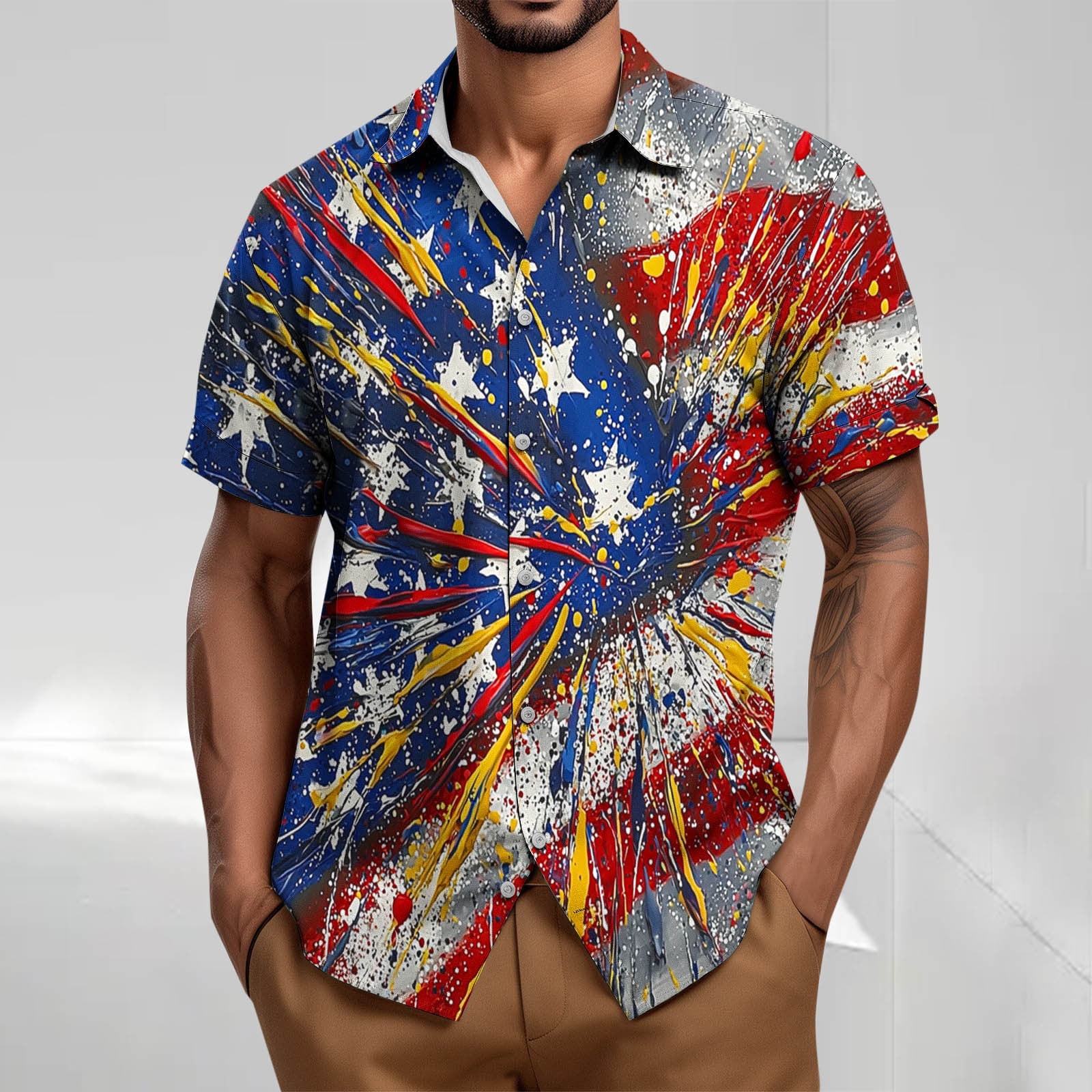 American Flag Shirt Men Patriotic Shirt Men Red White and Blue T Shirt ...