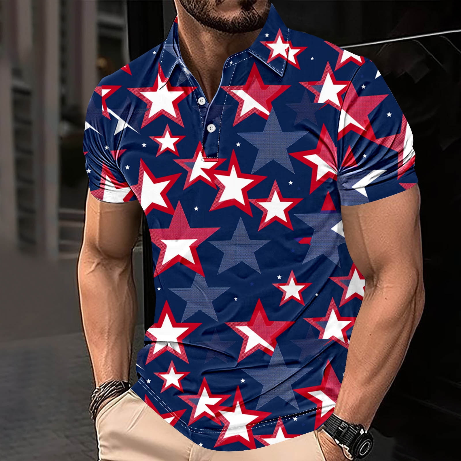 American Flag Shirt Mens Mens Independence Day Shirt Red White and Blue ...