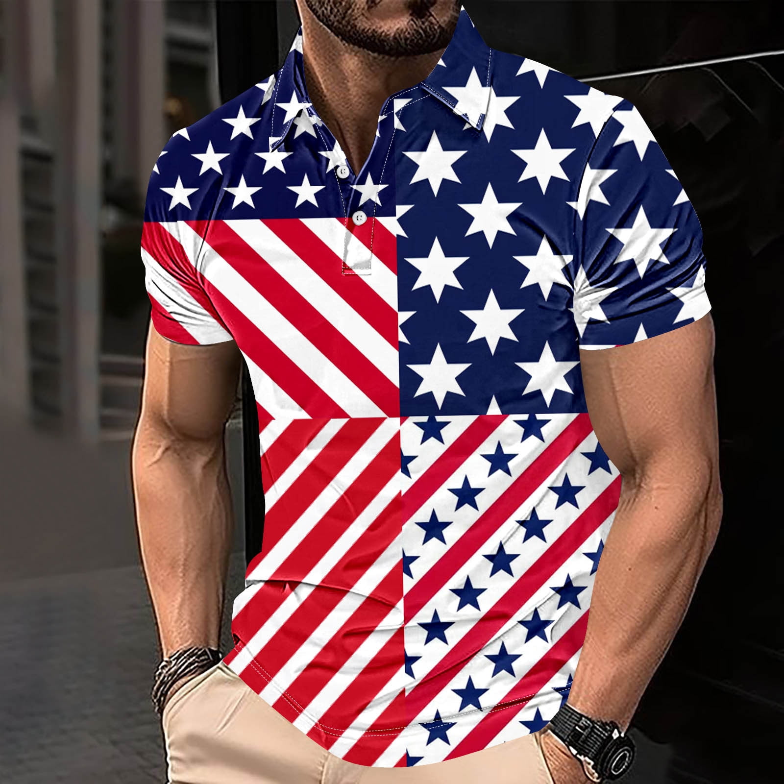 American Flag Shirt Mens Mens Independence Day Shirt Red White and Blue ...