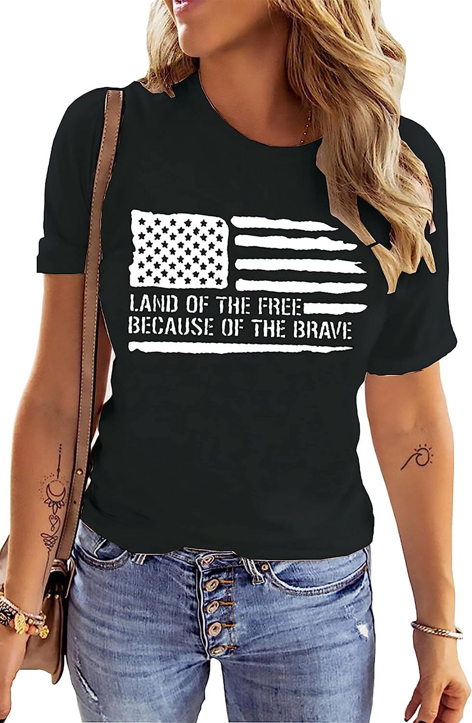 American Flag Shirt Women 4th of July Patriotic T Shirt Funny Stars ...