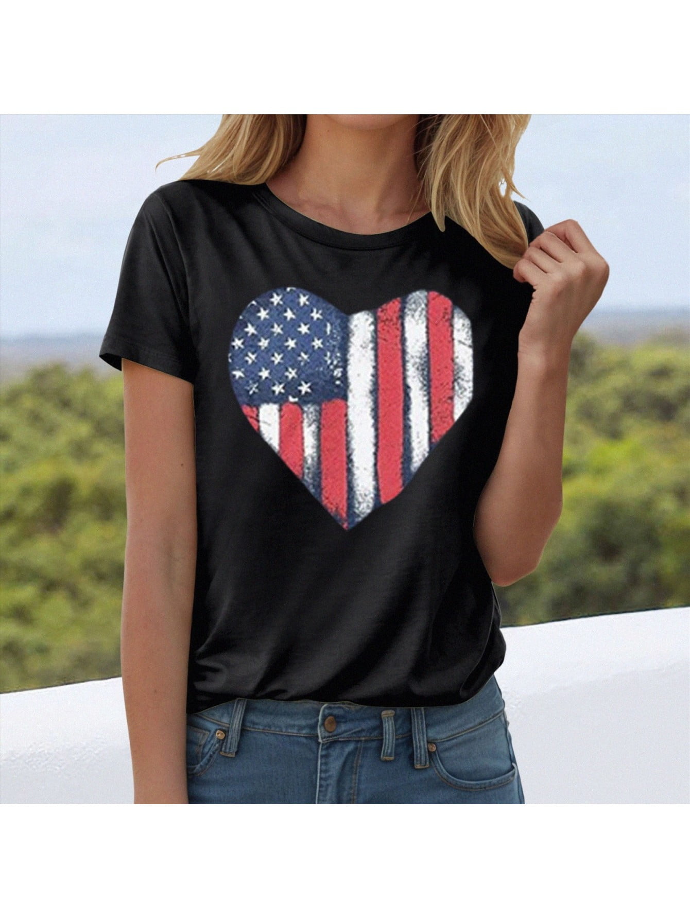 American Flag Shirt Women 4th of July T Shirts Fourth of July USA ...
