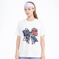 American Flag Shirt Women USA Bow Flag Shirts Patriotic T-Shirts Happy ...