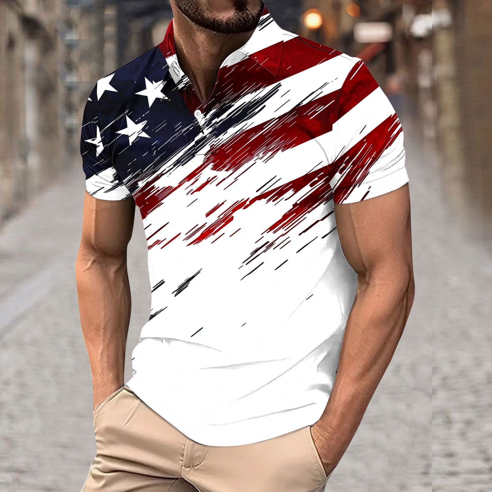 American Flag Shirts Independence Day Shirts Men Red White and Blue ...