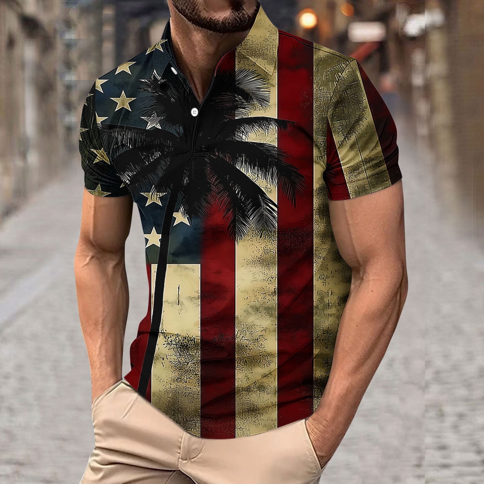 American Flag Shirts Independence Day Shirts Men Red White and Blue ...