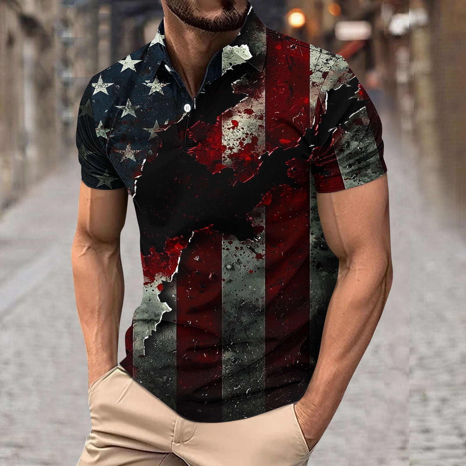 American Flag Shirts Independence Day Shirts Men Red White and Blue ...