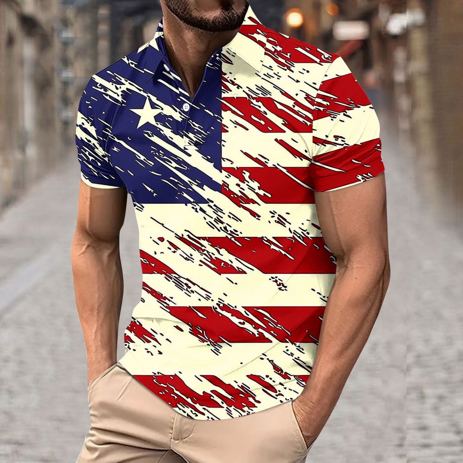 American Flag Shirts Independence Day Shirts Men Red White and Blue ...