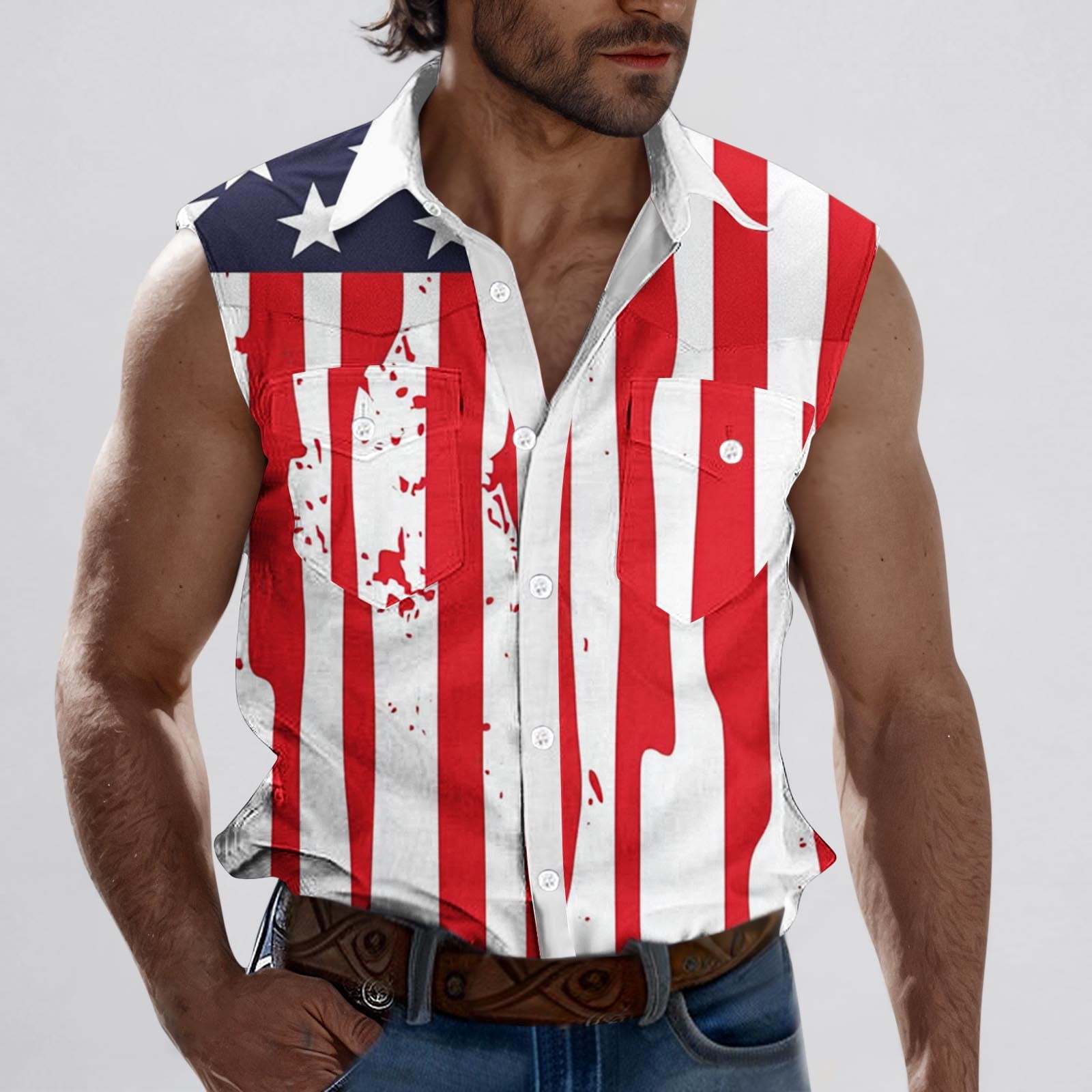American Flag Shirts for Men 4th of July Tank Independence Day Tank ...