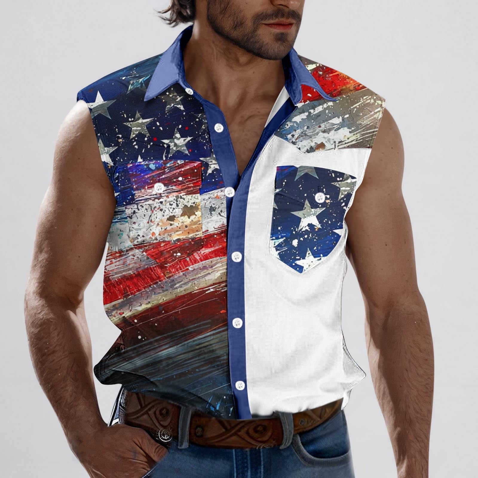 American Flag Shirts for Men 4th of July Tank Independence Day Tank ...