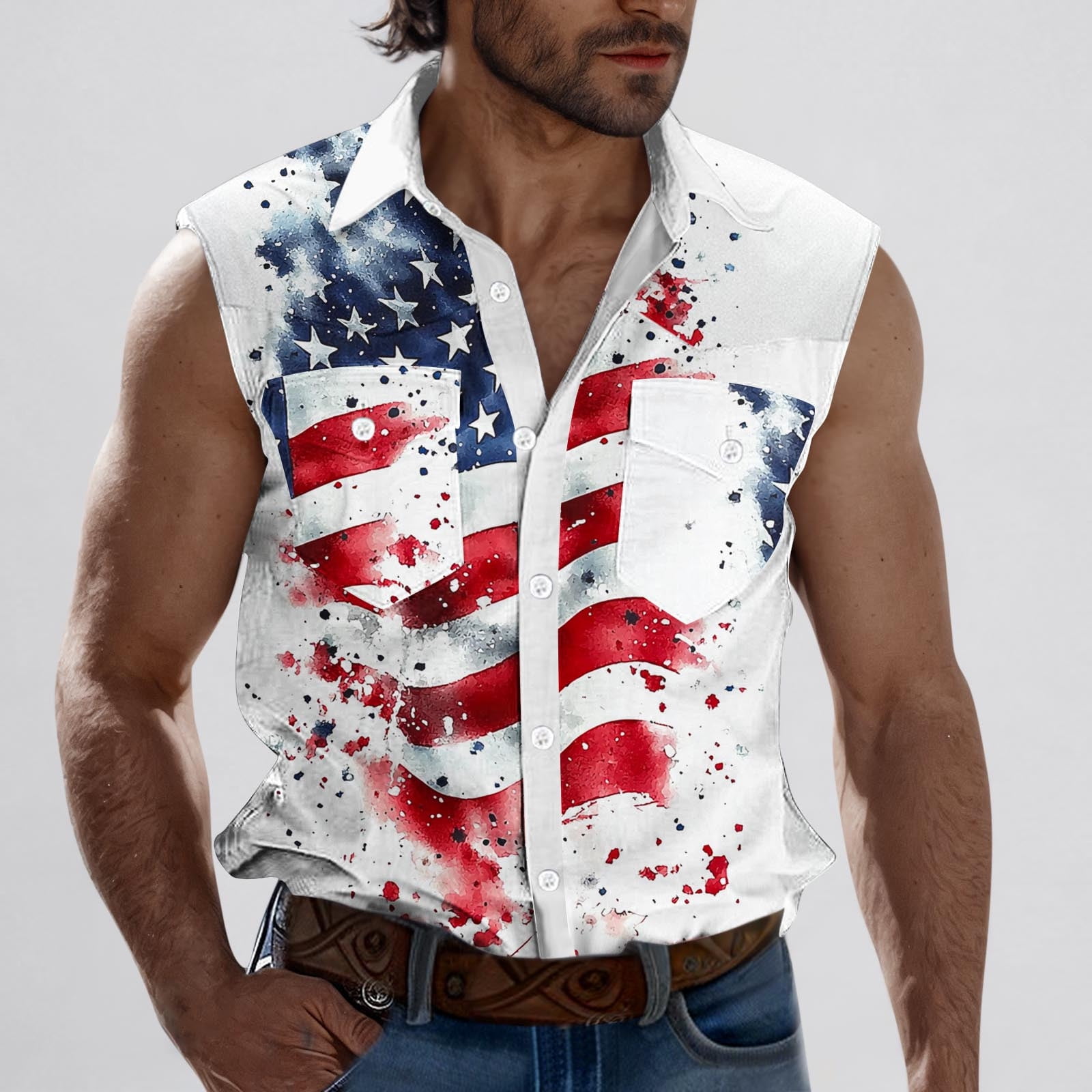 American Flag Shirts for Men 4th of July Tank Independence Day Tank ...