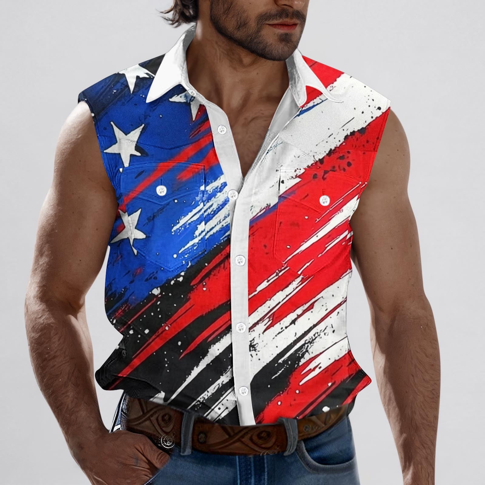 American Flag Shirts for Men 4th of July Tank Independence Day Tank ...