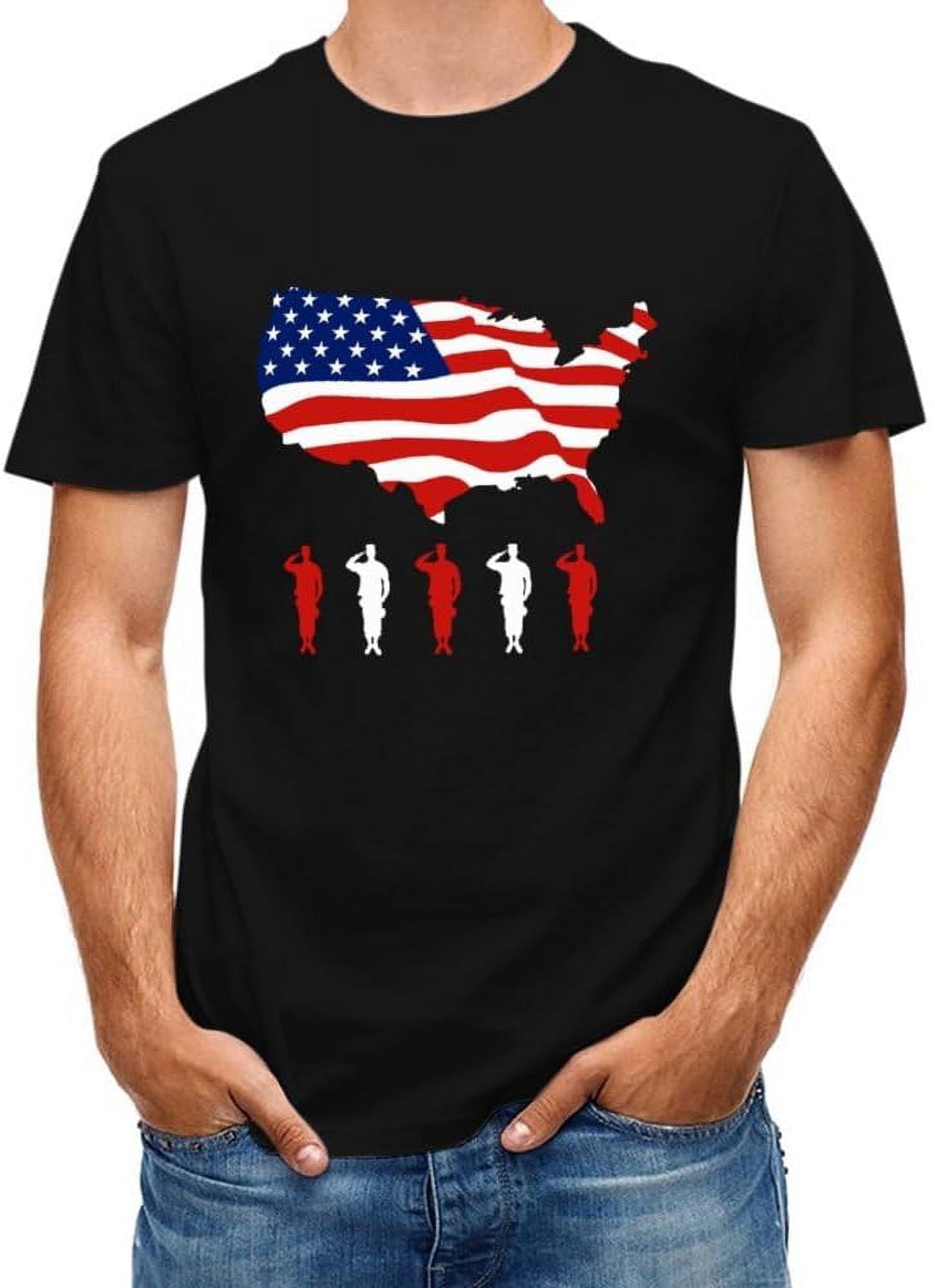 American Flag Shirts Men: 4th of July Patriotic T-Shirt USA Print ...