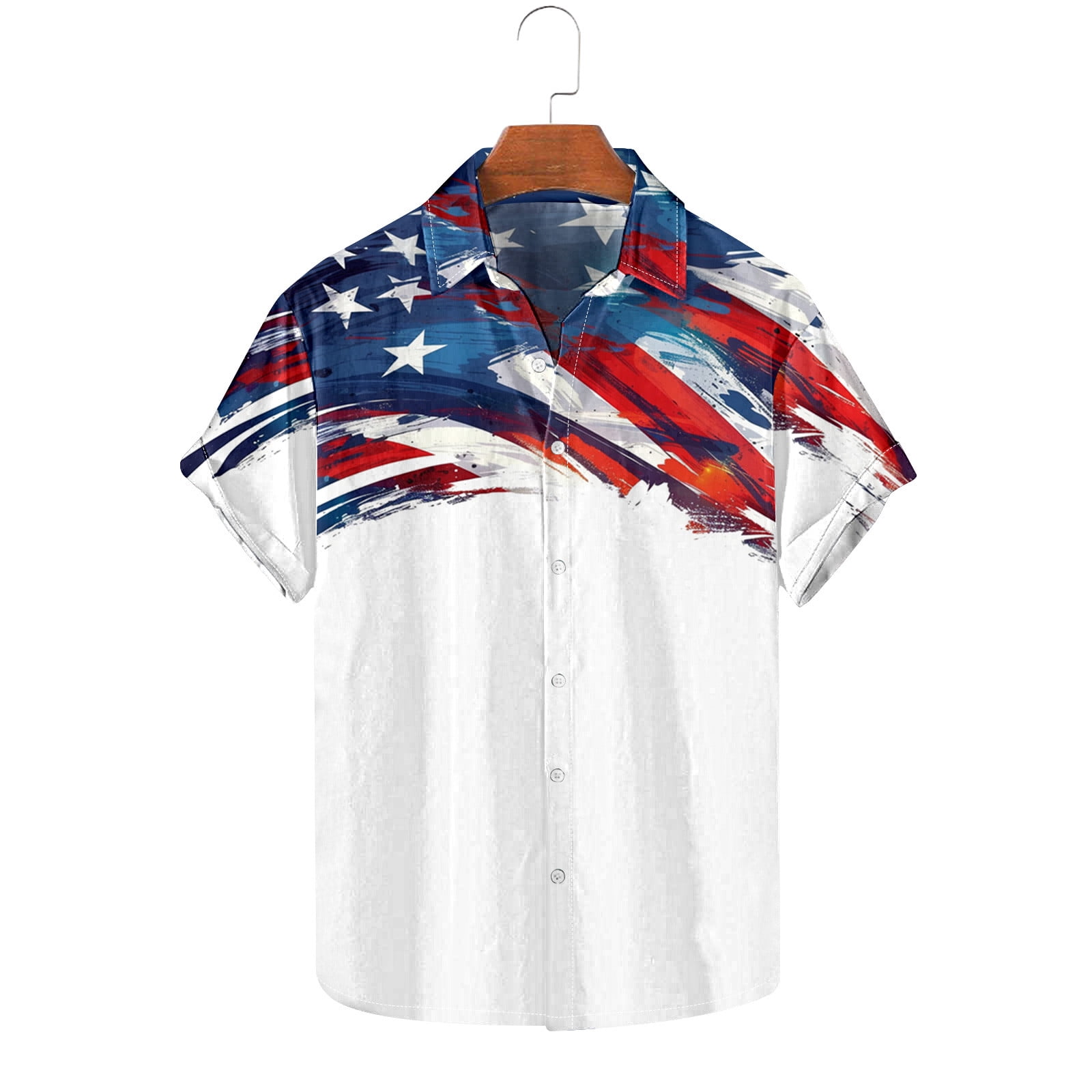 American Flag Shirts for Men Patriotic Shirt Mens Red White and Blue ...