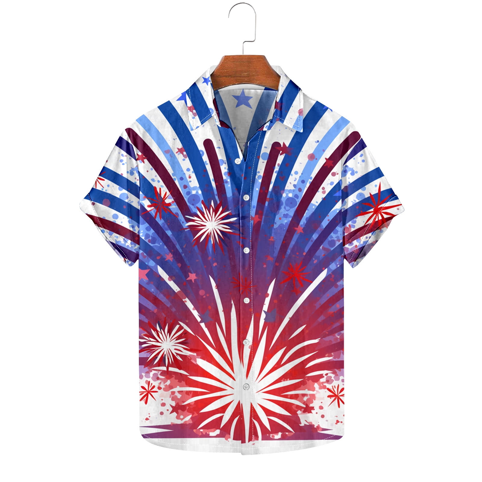 American Flag Shirts for Men Patriotic Shirt Mens Red White and Blue ...