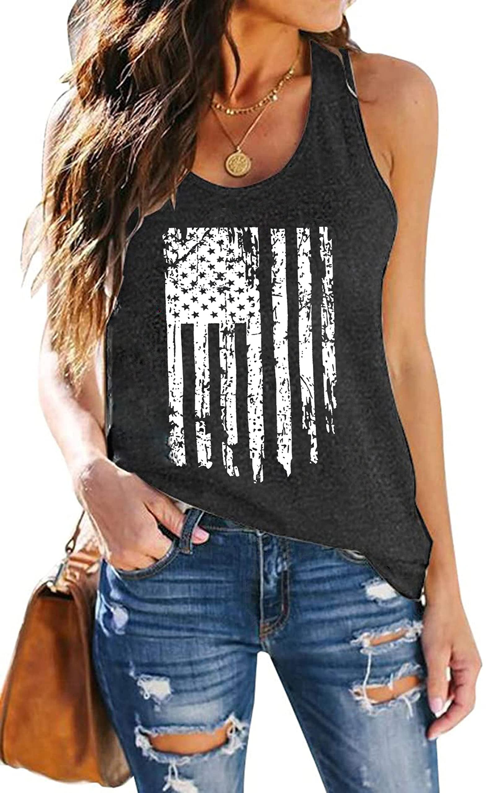 American Flag Shirts Women 4th of July Sleeveless Tank Tops Patriotic ...