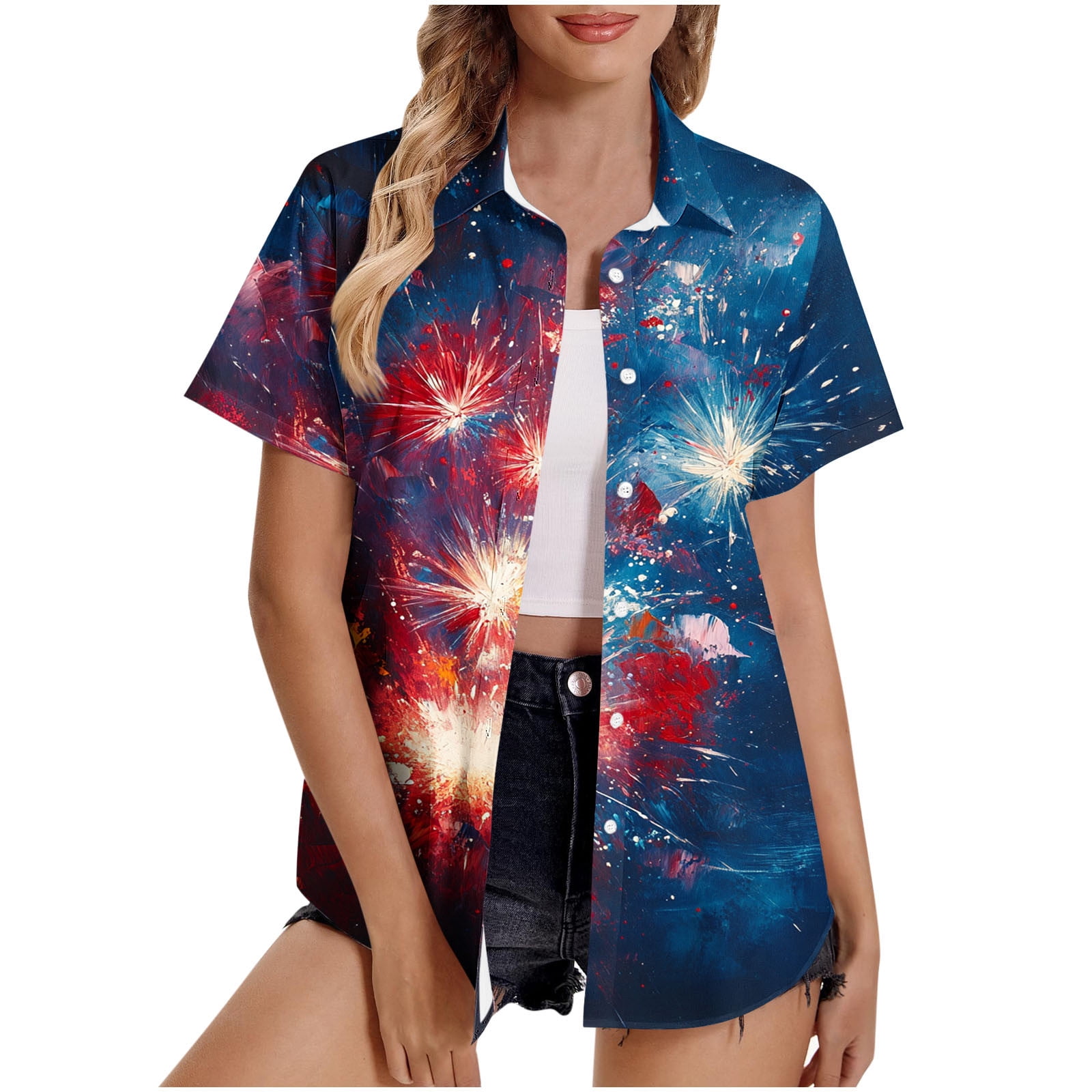 American Flag Shirts Women Patriotic Shirt 4th of July Tops USA Flag ...