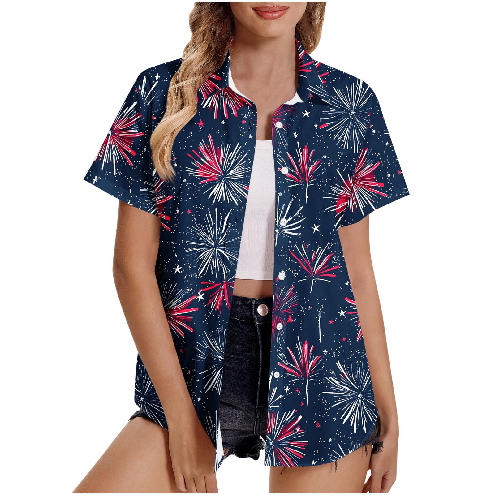 American Flag Shirts Women Patriotic Shirt 4th of July Tops USA Flag ...