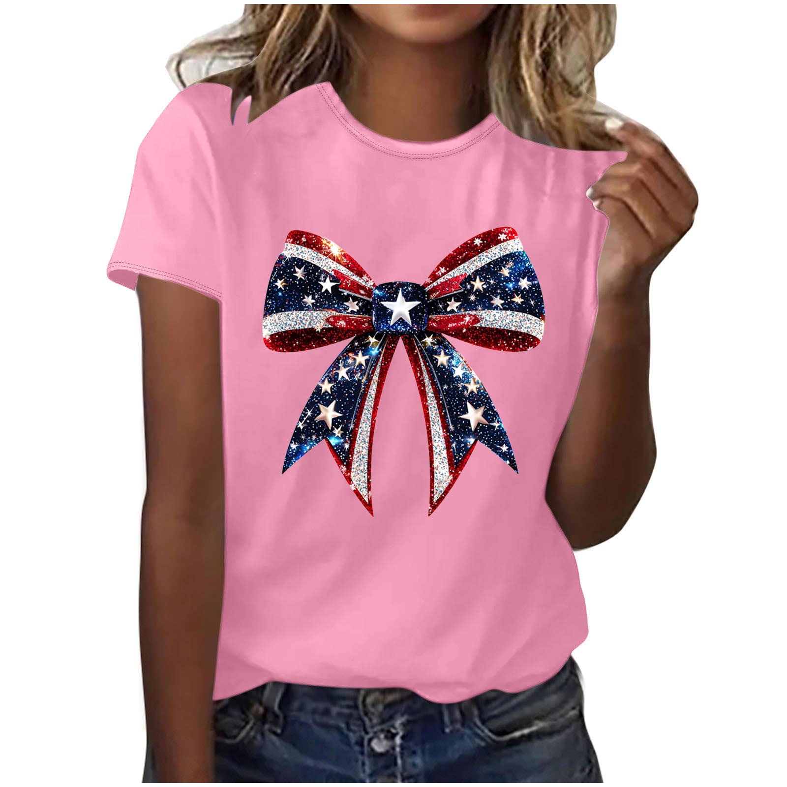 American Flag Shirts for Womens USA Flag Sunflower Graphic Tshirts 2025 ...