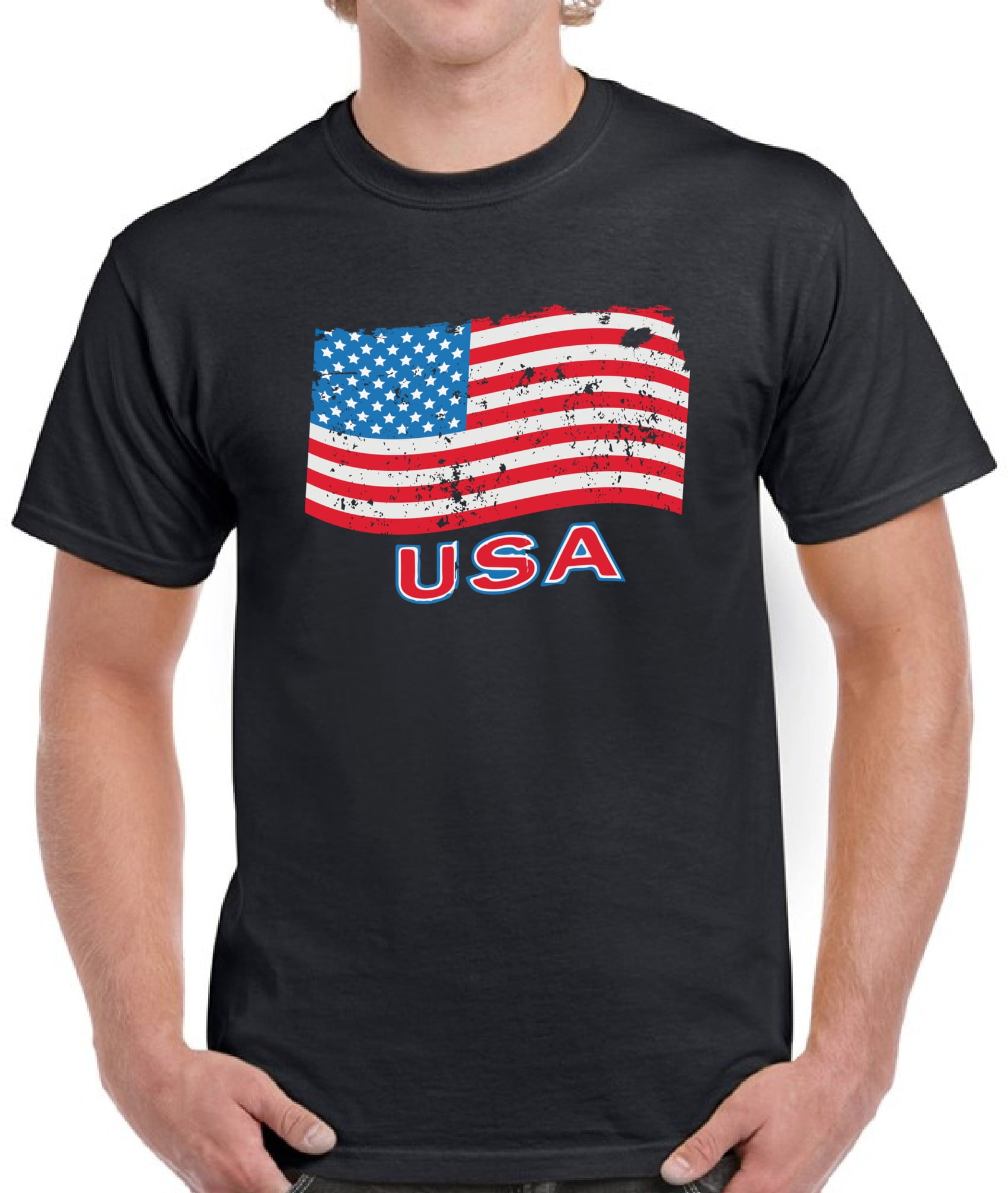 American Flag Shirts for Men - 4th of July USA Graphic Tee - Walmart.com