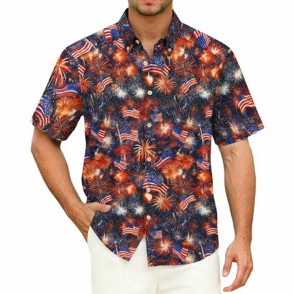 American Flag Shirts for Men Long Sleeve Button Down Dress Shirt ...