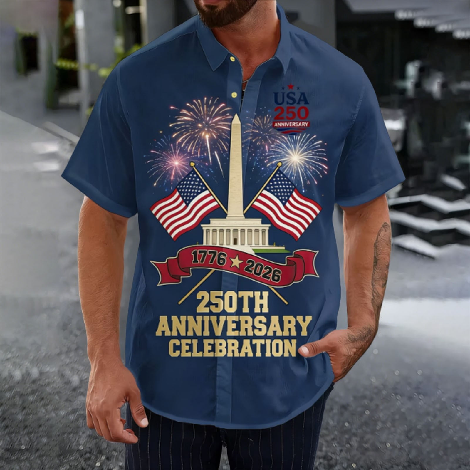 American Flag Shirts for Men Long Sleeve Button Down Dress Shirt ...