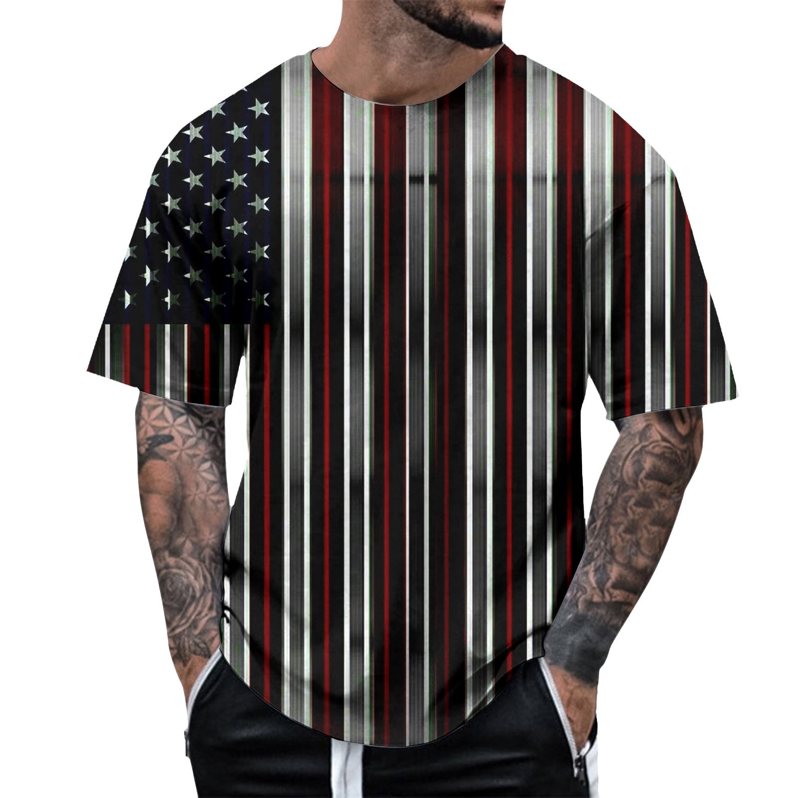 American Flag Shirts for Men Men's USA Shirt Graphic Tees American Flag ...