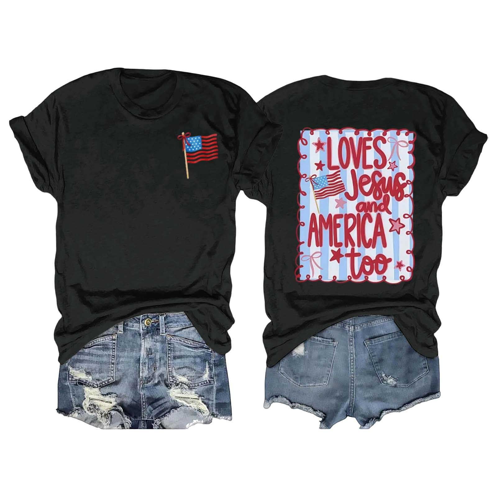 American Flag Shirts for Women 250th Anniversary USA Shirt 4th of July ...