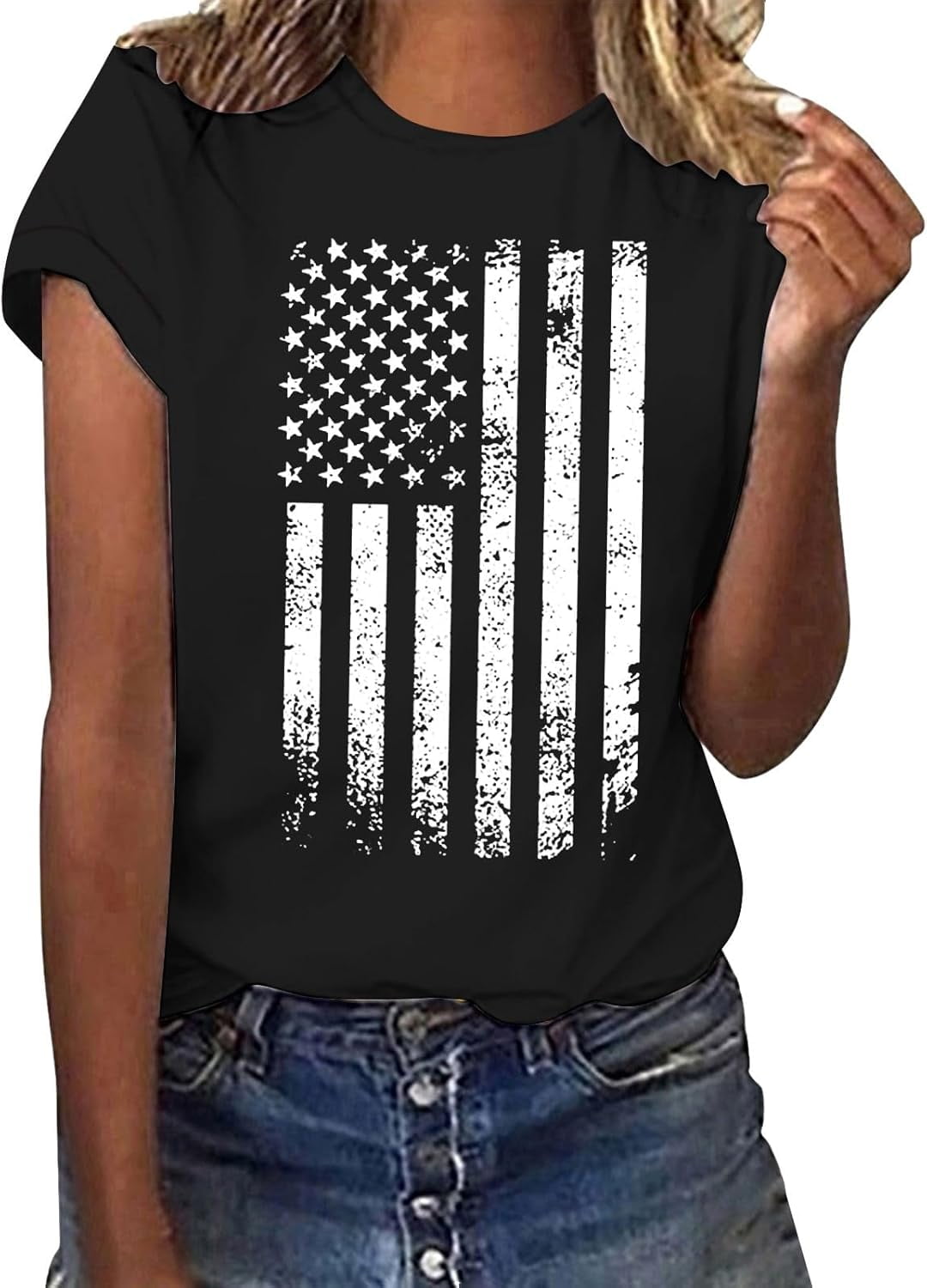 American Flag Shirts for Women 4th of July Tops USA Print T Shirt ...