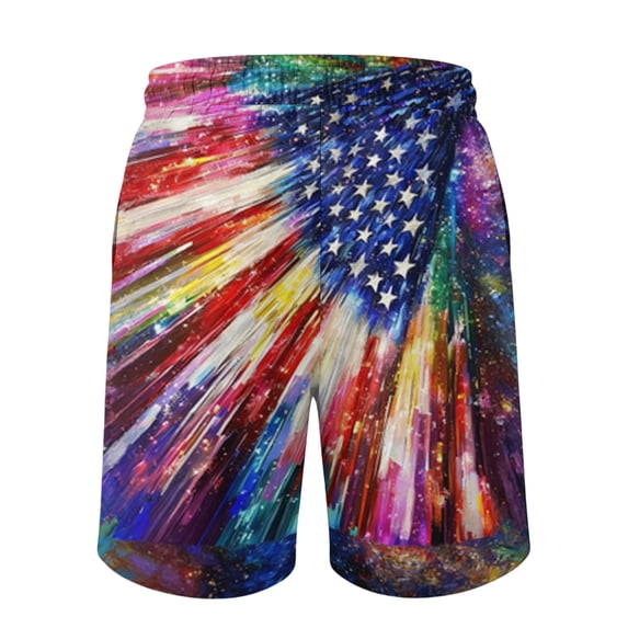 American Flag Shorts Men Bermuda Shorts with Pockets 4Th Of July Red ...