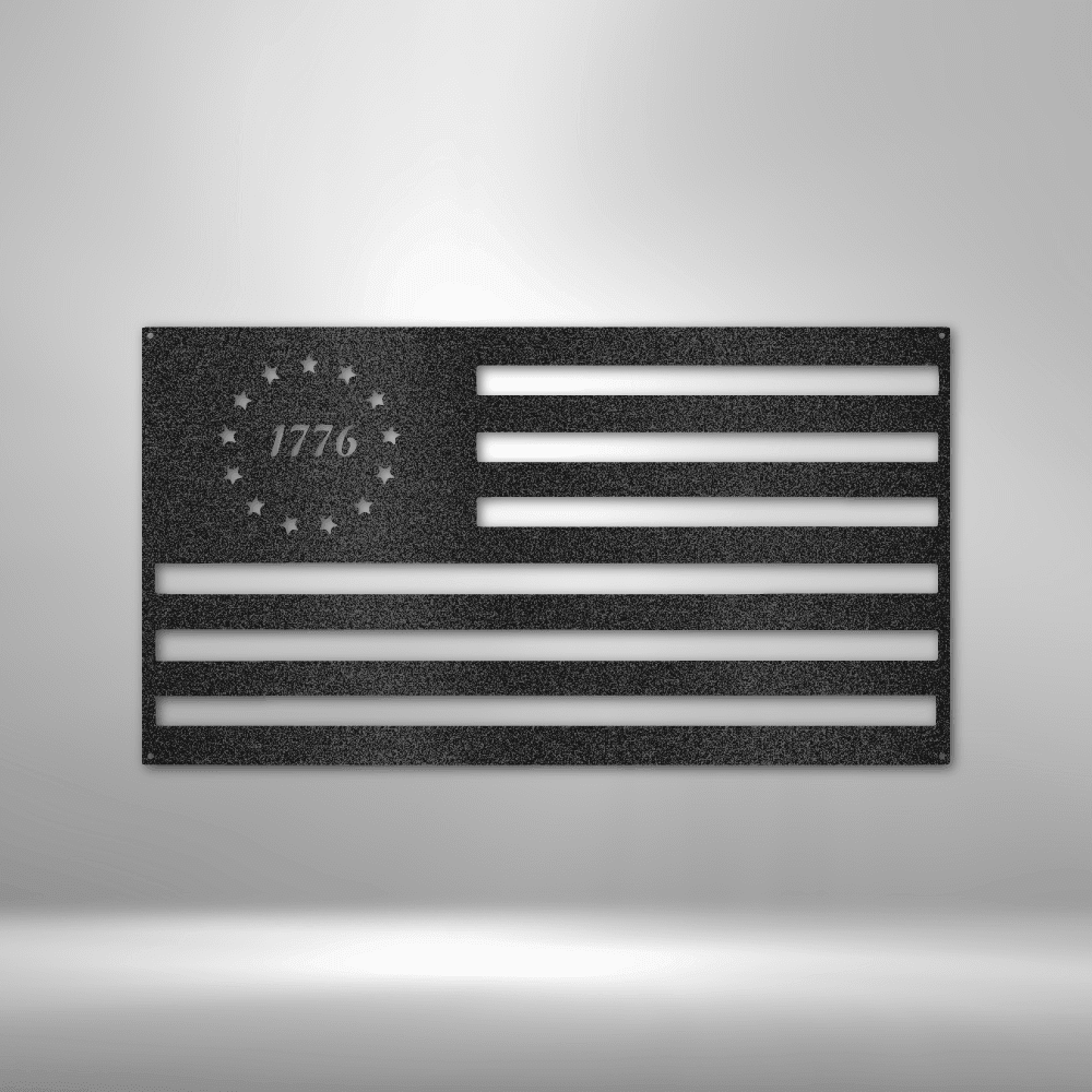 American Flag Sign 1776 Flag Steel Sign Laser Cut Powder Coated Home ...