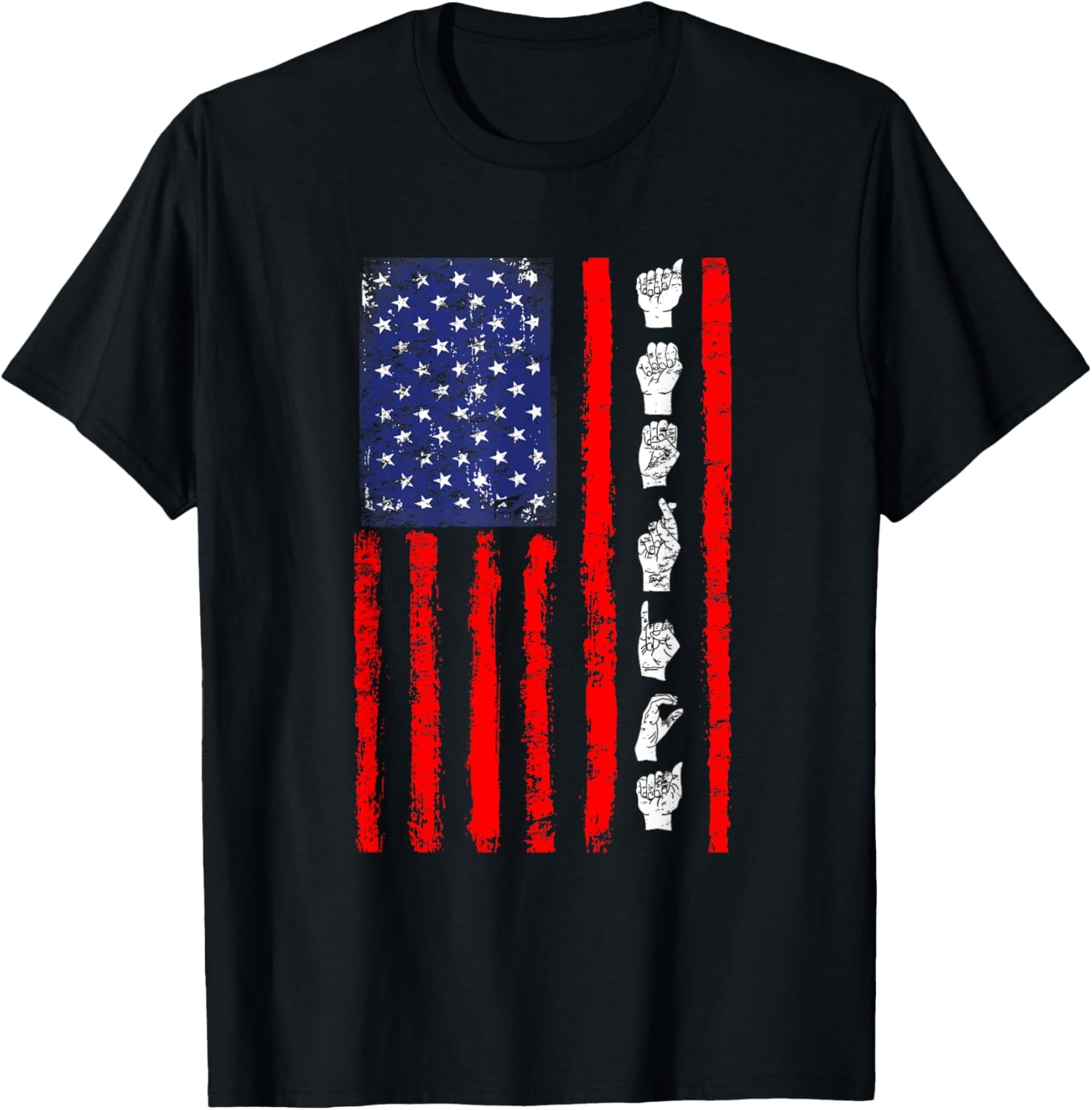 American Flag Sign Language T-Shirt - Walmart.com