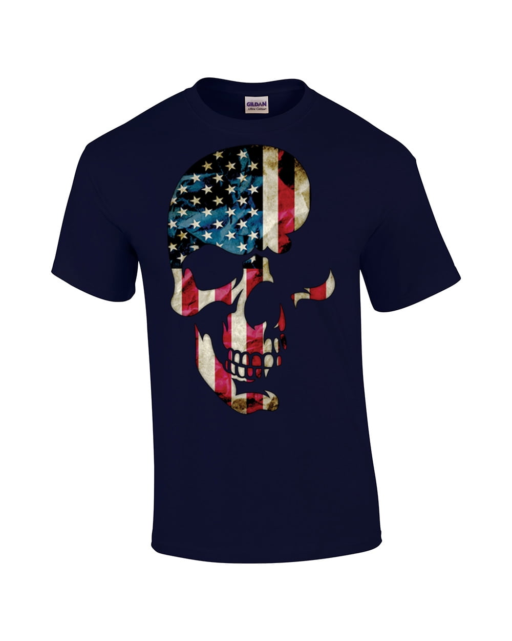 American Flag Skull Americana Skeleton Head Patriotic Patriot Cool Red ...