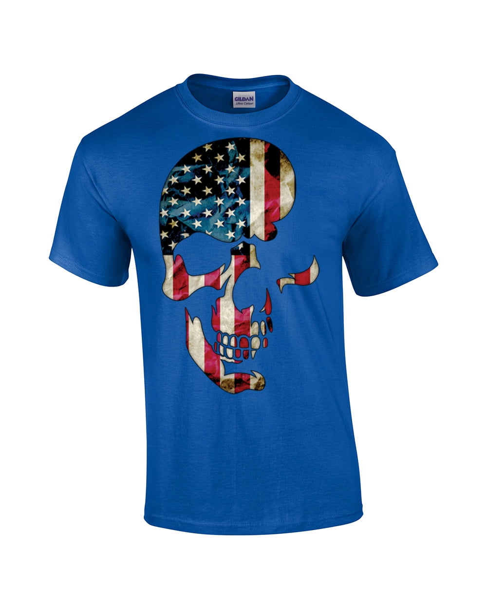 American Flag Skull Americana Skeleton Head Patriotic Patriot Cool Red ...