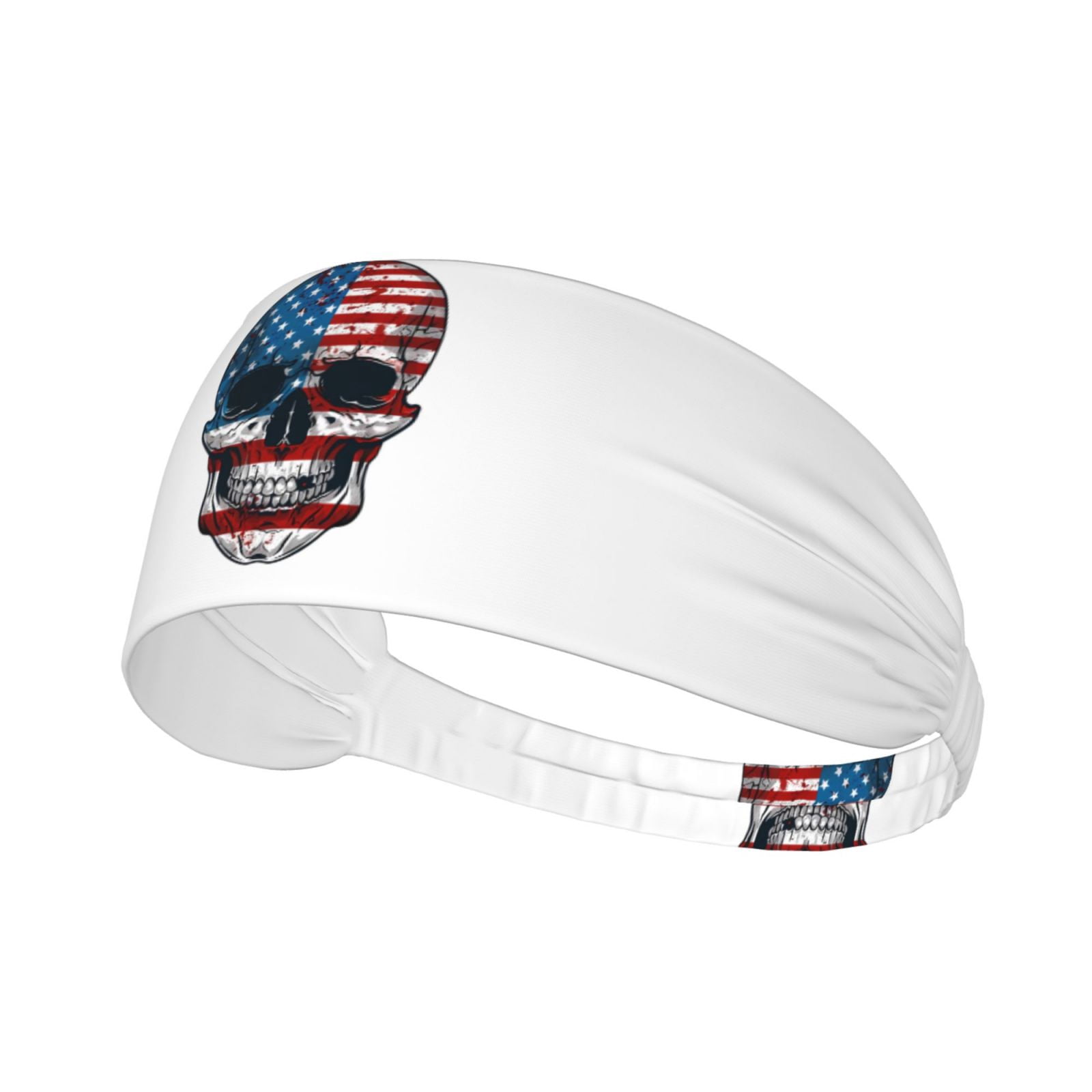 American Flag Skull Headbands for Women/Men, Elastic Soft Sweat Band ...