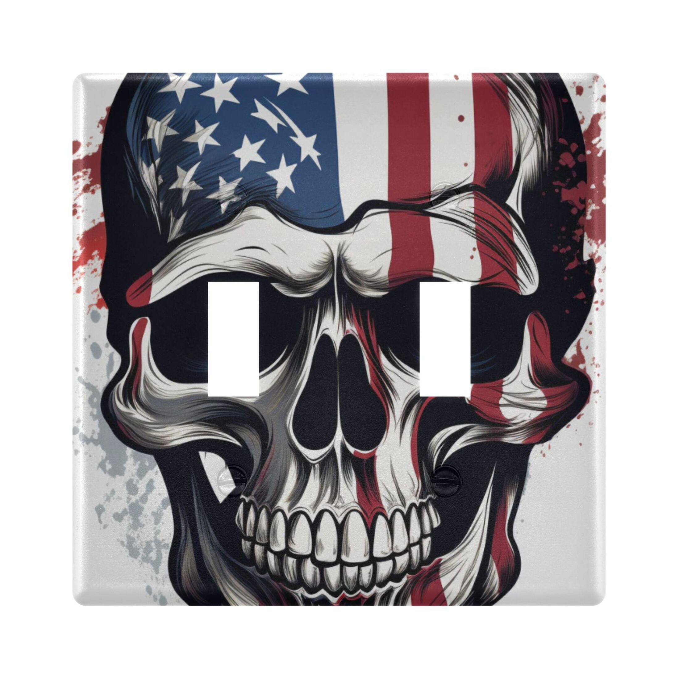 American Flag Skull Light Switch Plate Covers 2 Gang Wall Plate ...